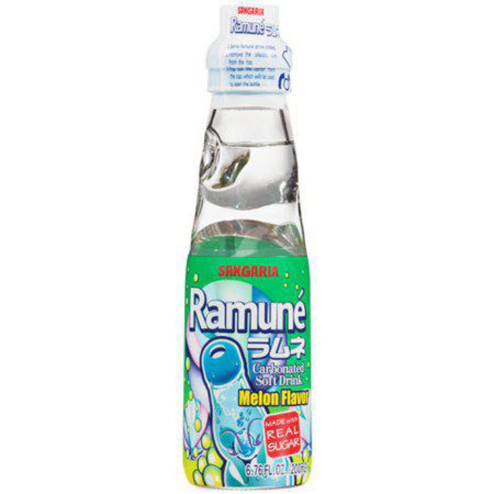 Ramune Melon Flavor Carbonated Soft Drink oz | Trap Fruit Candy Co.