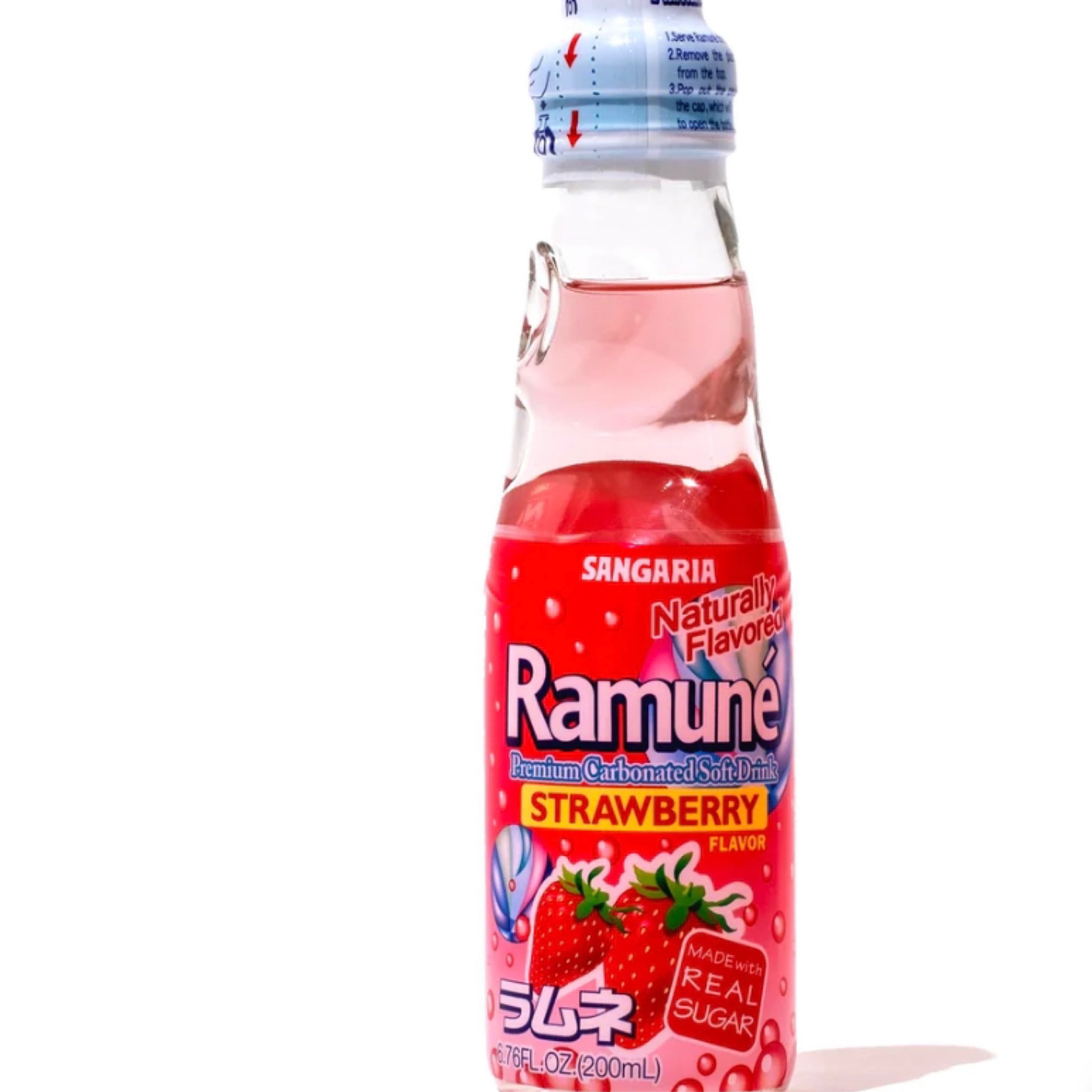 Ramune Carbonated Beverage - Strawberry | Trap Fruit Candy Co.